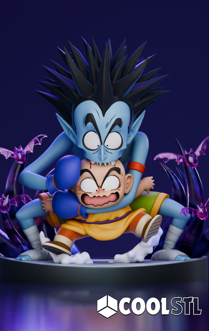 Krilin vs Vampire STL File- 3D Printable (Digital Download) - CoolSTL