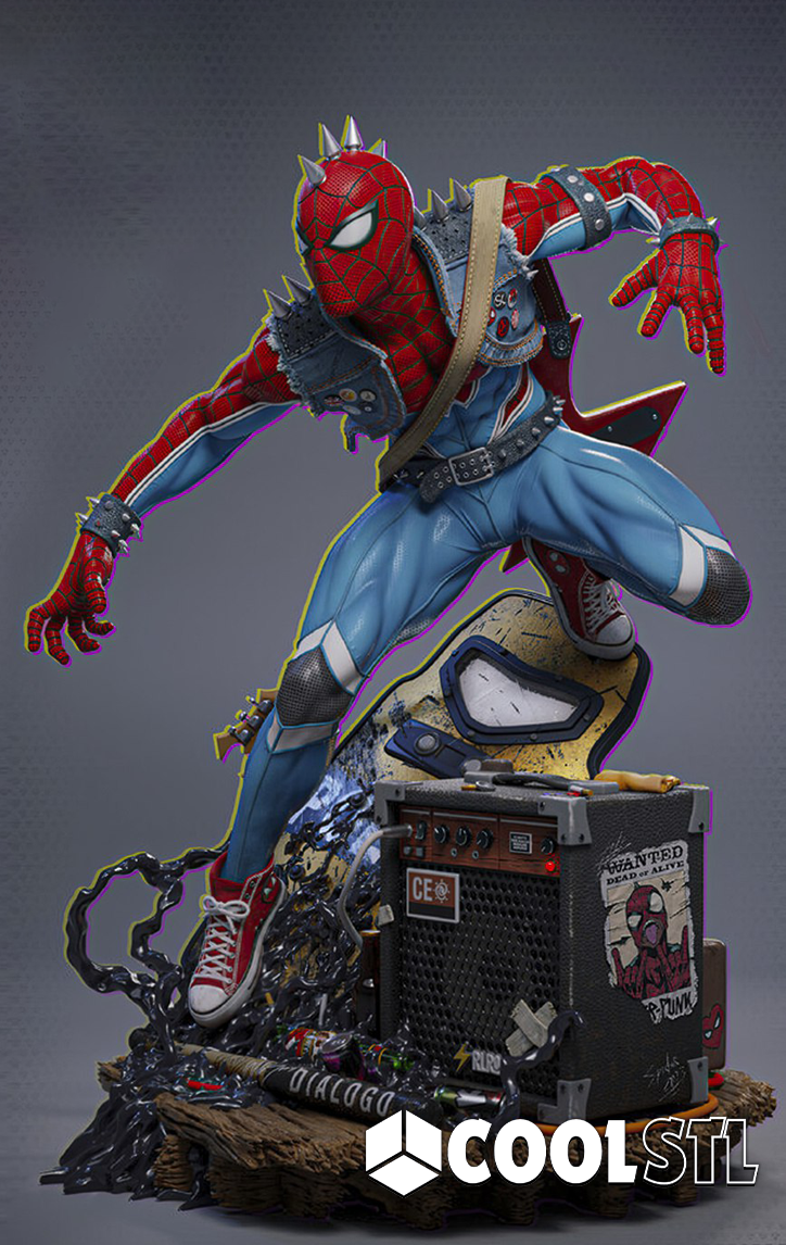 Spider Man Action Pose STL File- 3D Printable (Digital Download) - CoolSTL